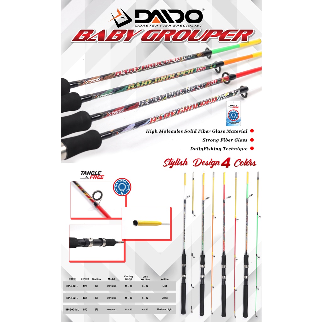 Jual JORAN PANCING DAIDO BABY GROUPER FIBER SOLID PANJANG 120CM 135CM ...
