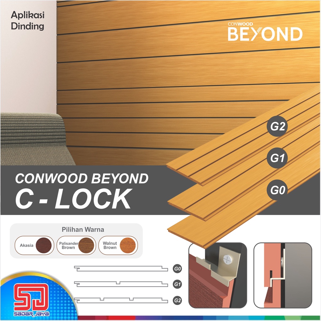 Jual Conwood Beyond C-Lock G0 G1 G2 Papan Dekoratif Dinding Wall Plank ...