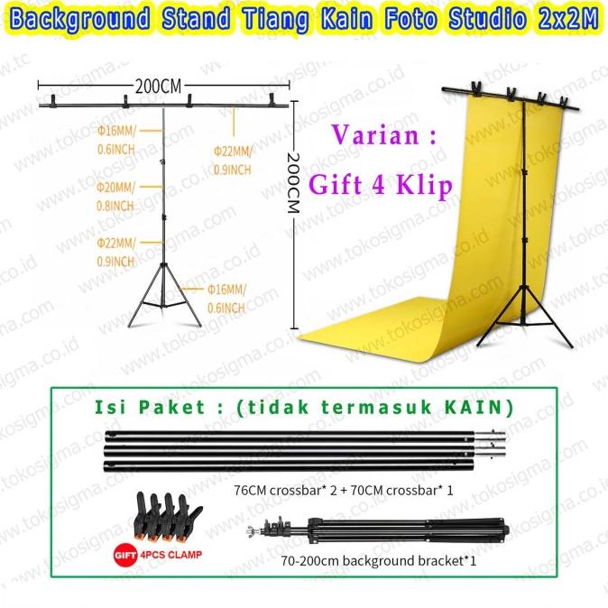 Jual BACKGROUD 2X2 M T STAND TRIPOD TIANG GREEN SCREEN BACKDROP FOTO ...