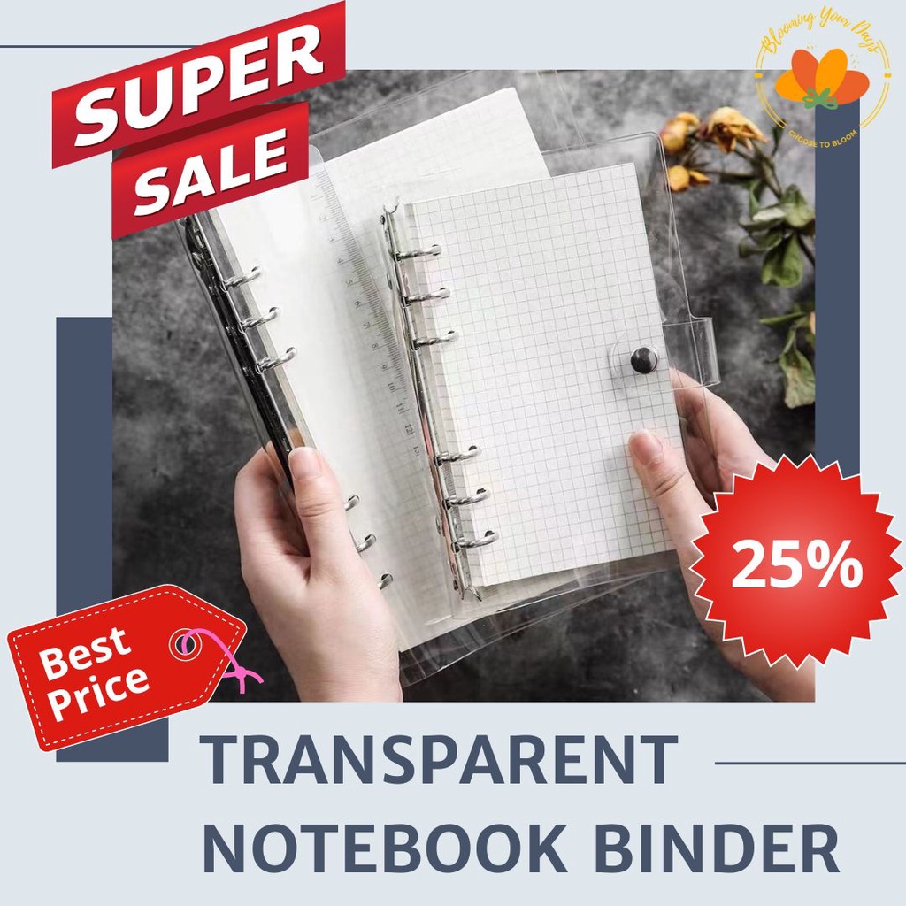 Jual bloomingyourdays Binder Transparan 6 ring A6 A7 Planner notebook ...