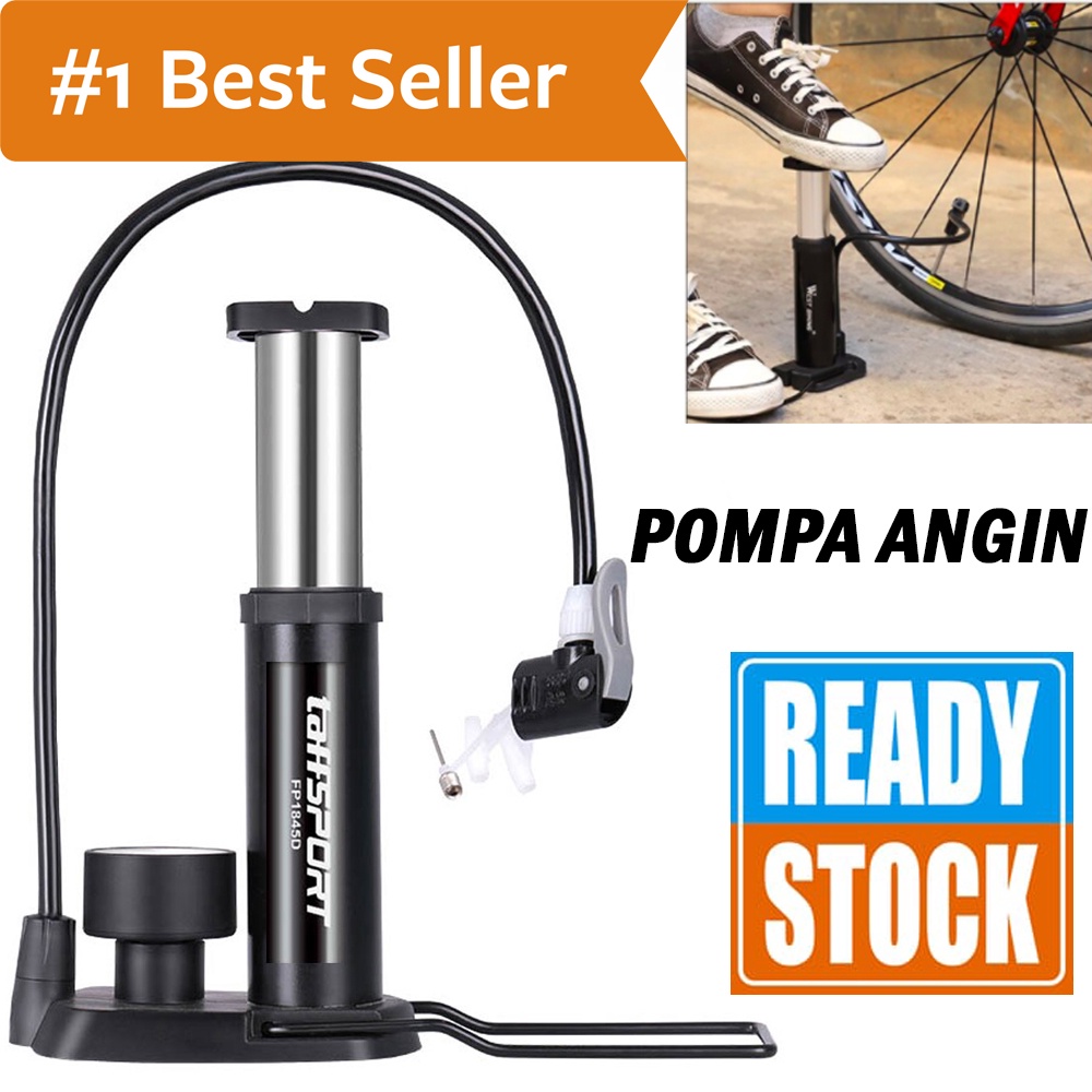 Jual Pompa Ban Sepeda Mini Manual Bike Foot Pump 160 PSI Kompa Angin ...