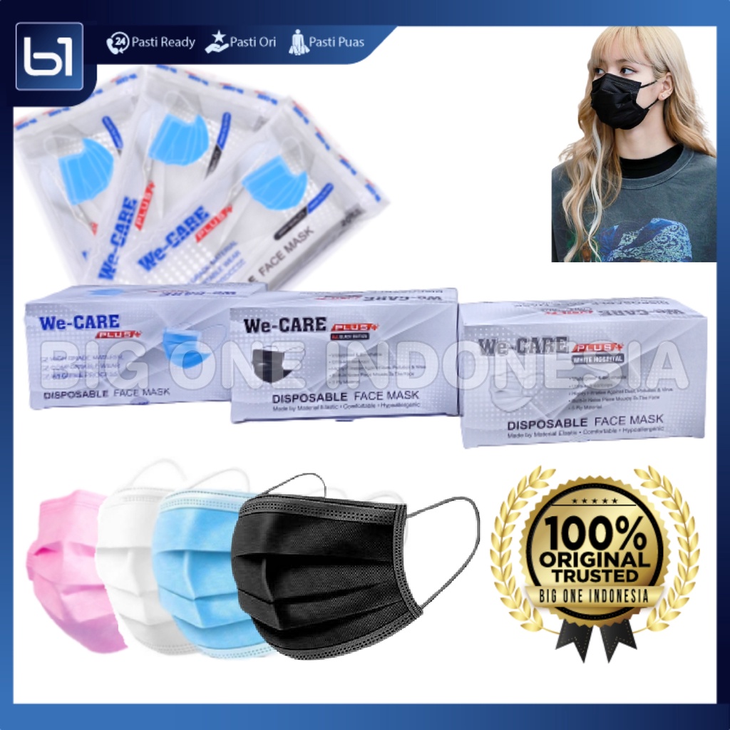 Jual Masker 3ply Earloop 50pcs, Masker 3 Ply BFE 95%, Masker Medis ...