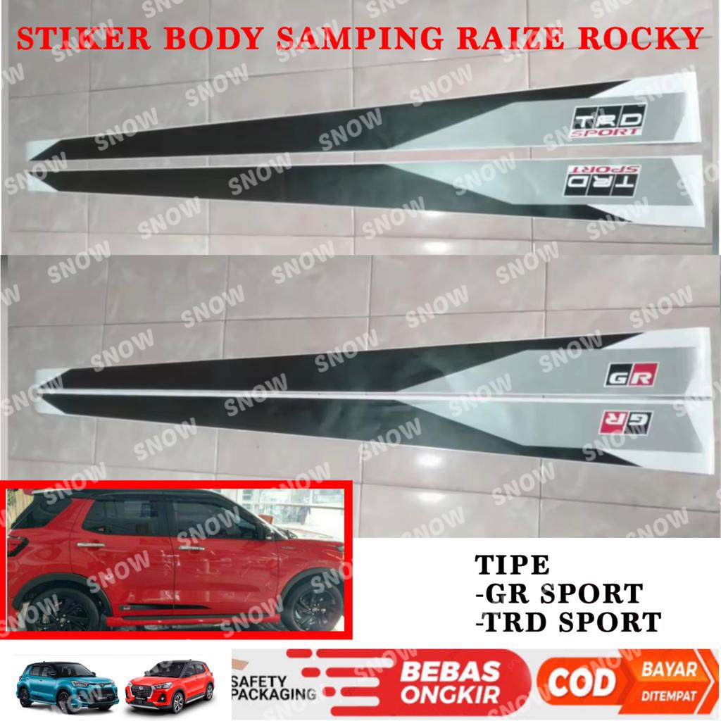 Jual Stiker Body Samping Mobil Raize Rocky 2021 2023 2024 TRD GR ...