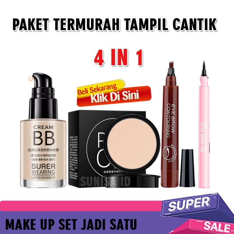 Jual Paket 4in1 Make Up Bedak Padat Glowing Images Powder + Lameila BB ...
