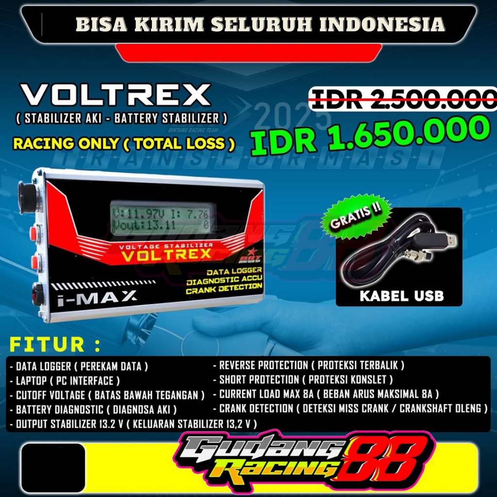 Jual STABILIZER AKI BATTERY STABILIZER BRT VOLTREX RACING ONLY | Shopee ...