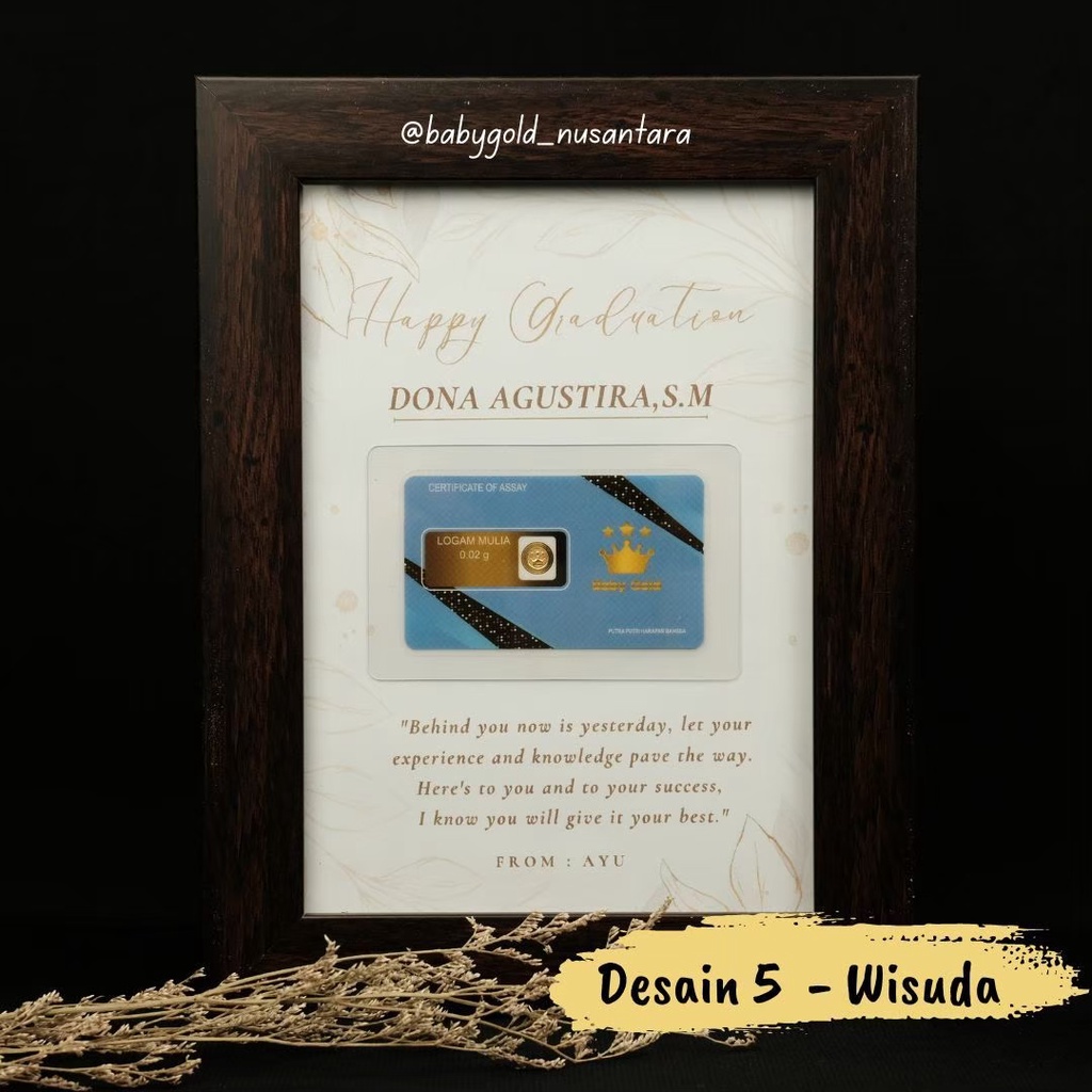 Jual [FRAME+EMAS] Hampers Frame Gift Logam Mulia 24 Karat Emas Mini ...