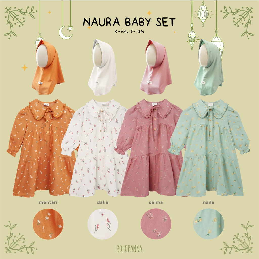 Jual BOHOPANNA - RAYA COLLECTION - NAURA BABY SET - Baju Muslim Anak - Baju Muslim Anak ...