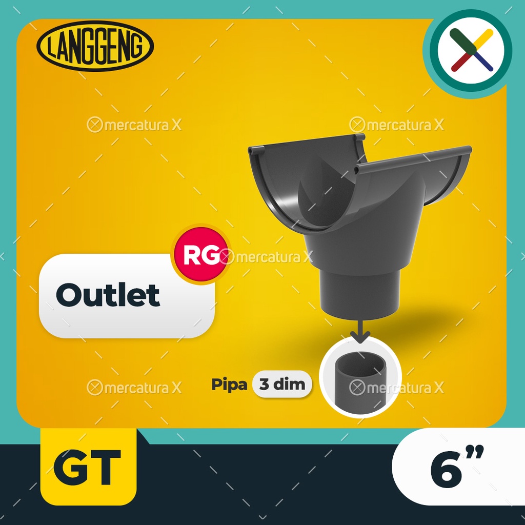 Jual Corong Talang Air Gutter Outlet RG - GT 6" - Fitting PVC | Shopee ...