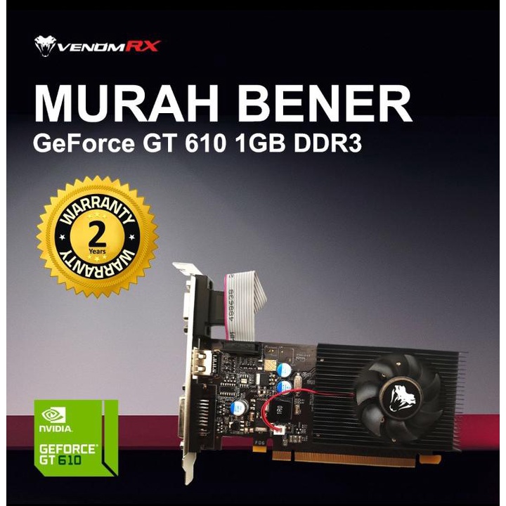 Jual VenomRX VGA Card Nvidia GeForce GT610 - GT 610 1GB / 2GB DDR3 64 Bit | Shopee Indonesia