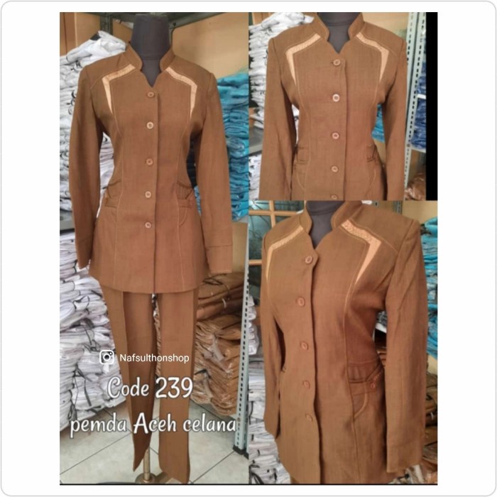 Jual Terlaris Baju Pemda Aceh,Seragam Blazer Keki Khaki Tua Wanita ...