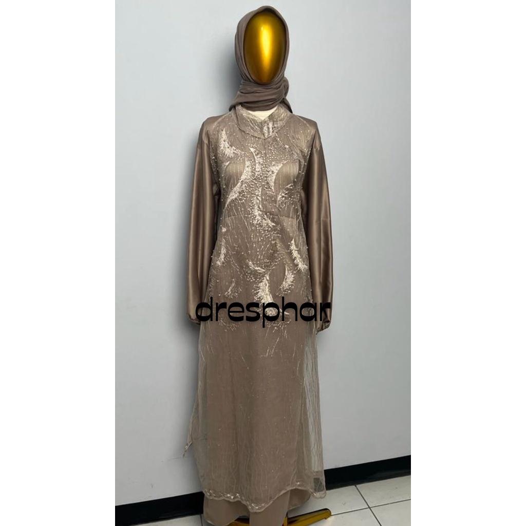 Jual GUZELIM DRESS OUTER, BAHAN SATIN ROBERTO CAVALLY + BRUKAT, GAMIS ...