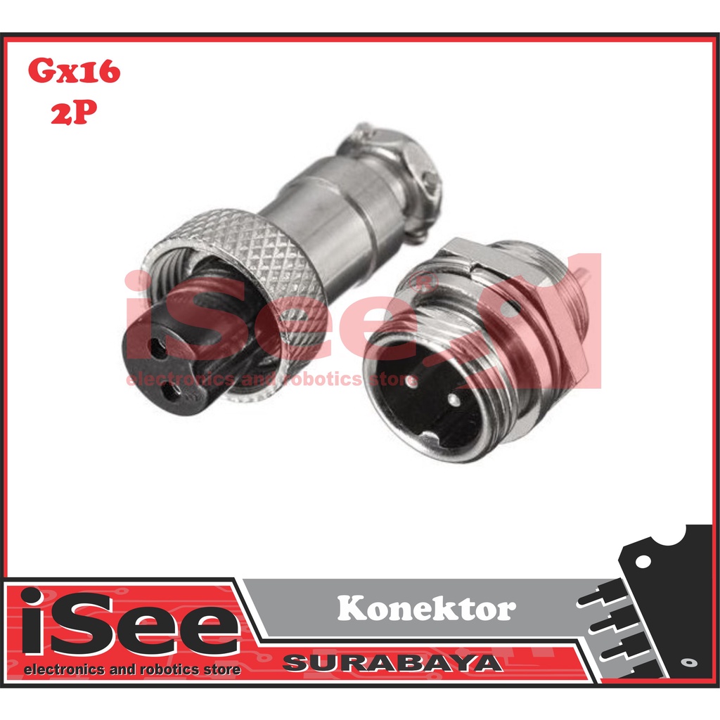 Jual Konektor Jack GX16 2p Aviation Socket Plug GX-16 16mm soket 2 p pin | Shopee Indonesia