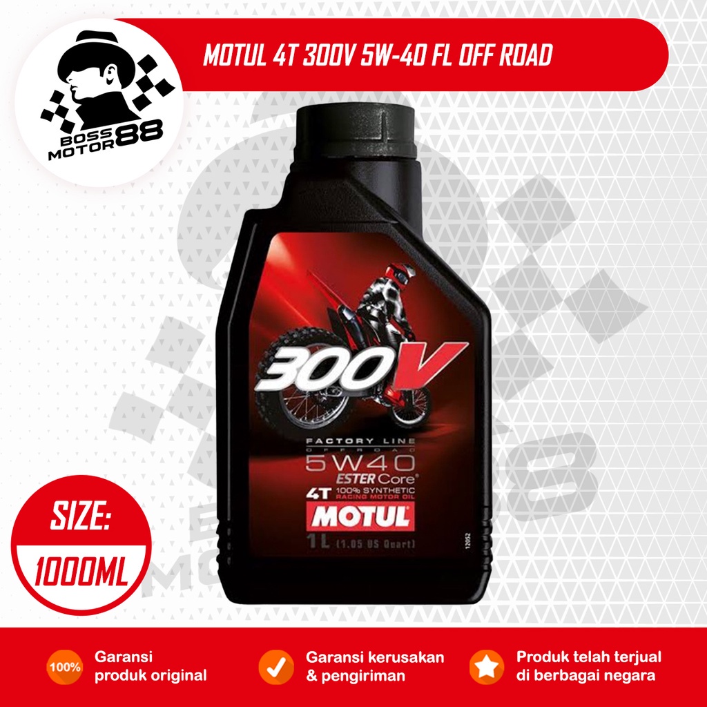 Jual Motul 4T 300V 5W40 Factory Line Off Road 1L - Oli Mesin Motor 4Tak Premium 100% Original ...