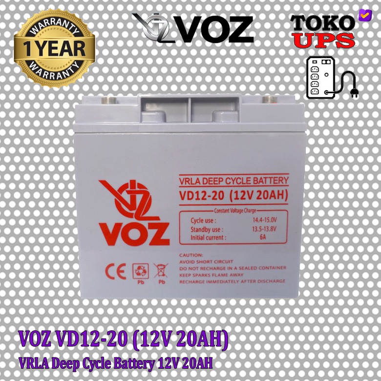 Jual Baterai UPS Voz 12v 20AH Deep Cycle Voz VD12-20 | Shopee Indonesia