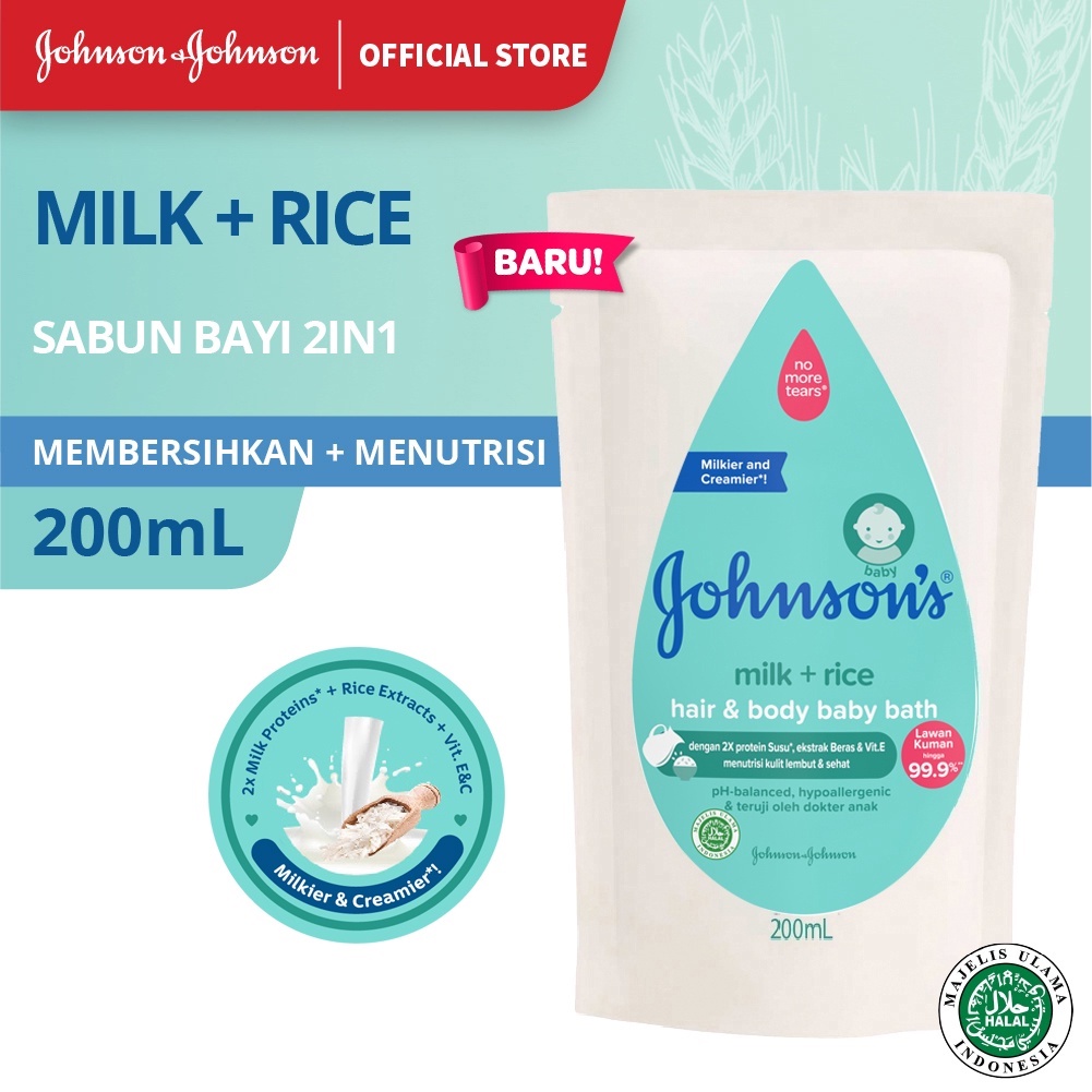 Jual JOHNSON'S Milk + Rice Hair & Body Baby Bath - Sabun Bayi 2in1 ...