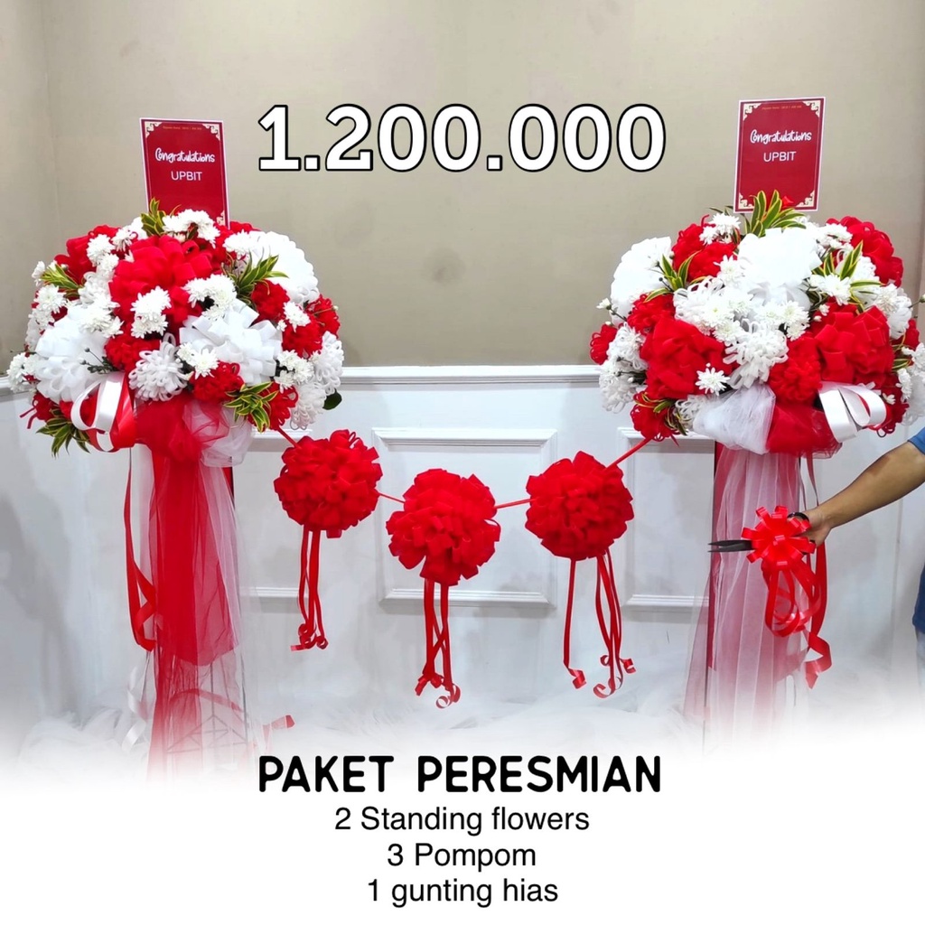 Jual Standing flowers bunga hidup paket pita peresmian acara ...