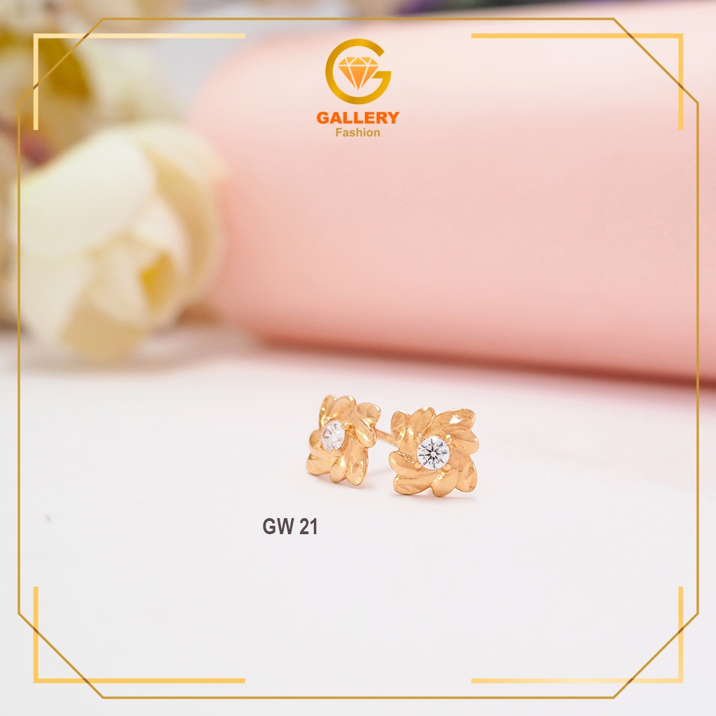 Jual ANTING TUSUK EMAS ASLI 6K/300 DAN 8K/375 KODE GW 21 MODEL BUNGA | Shopee Indonesia