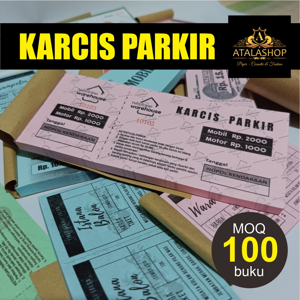 Jual Karcis Parkir Mobil Motor Objek Wisata Rekreasti Pasar Mall CUSTOM ...