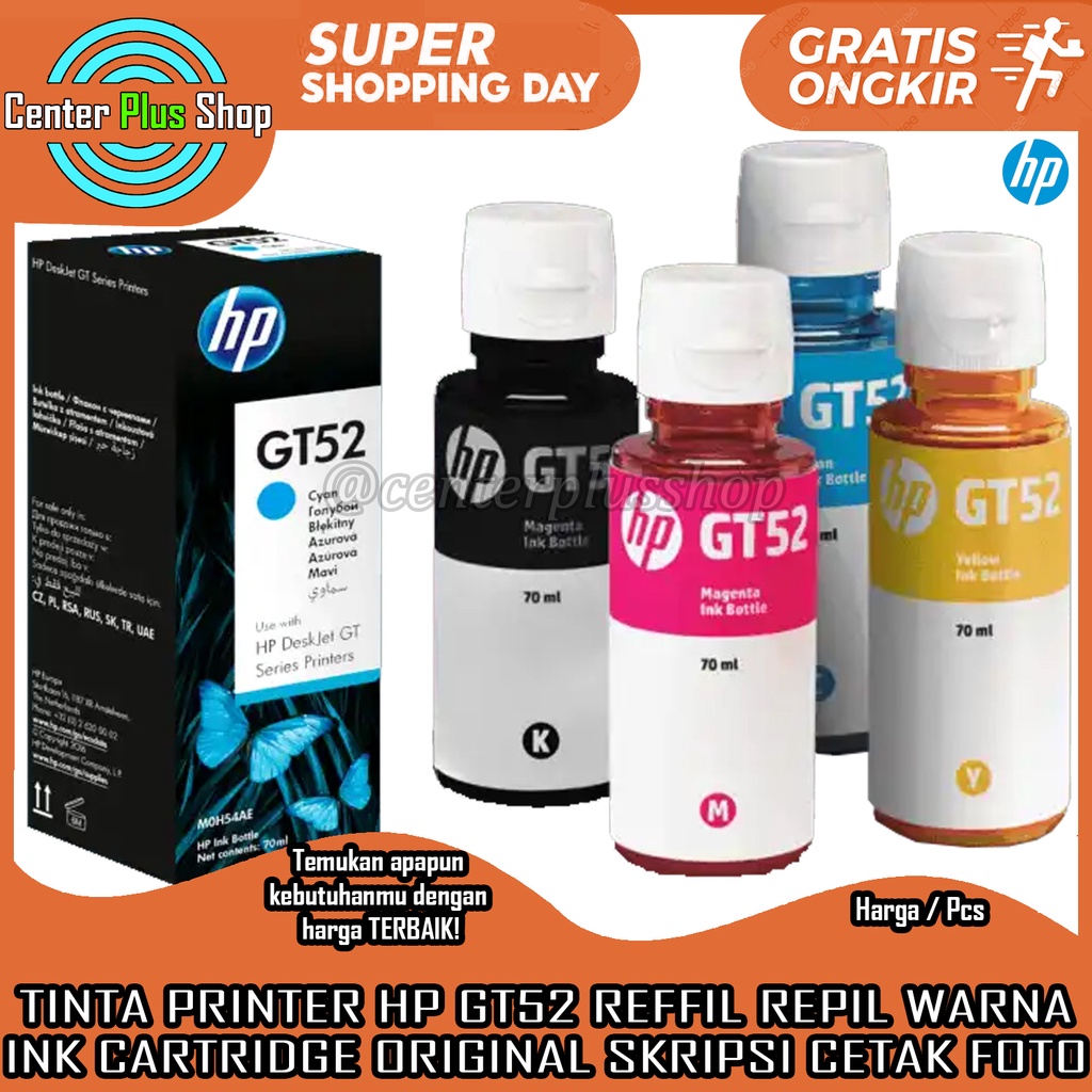 Jual Tinta Hp Gt53 Gt52 For Printer Gt5810 Gt5820 Original 1 Set Refill ...