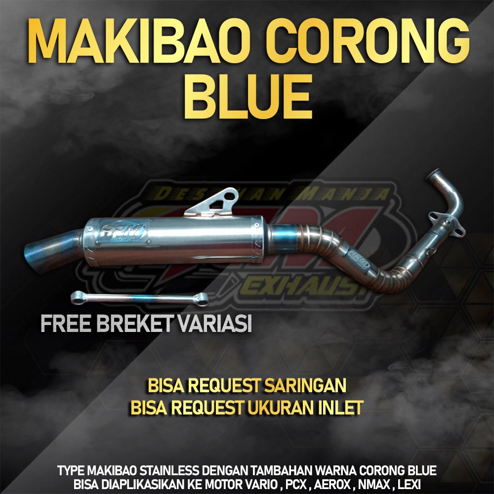 Jual MAKIBAO STYLE STAINLESS CORONG BLUE ( AEROX,NMAX,LEXI ) | Shopee ...