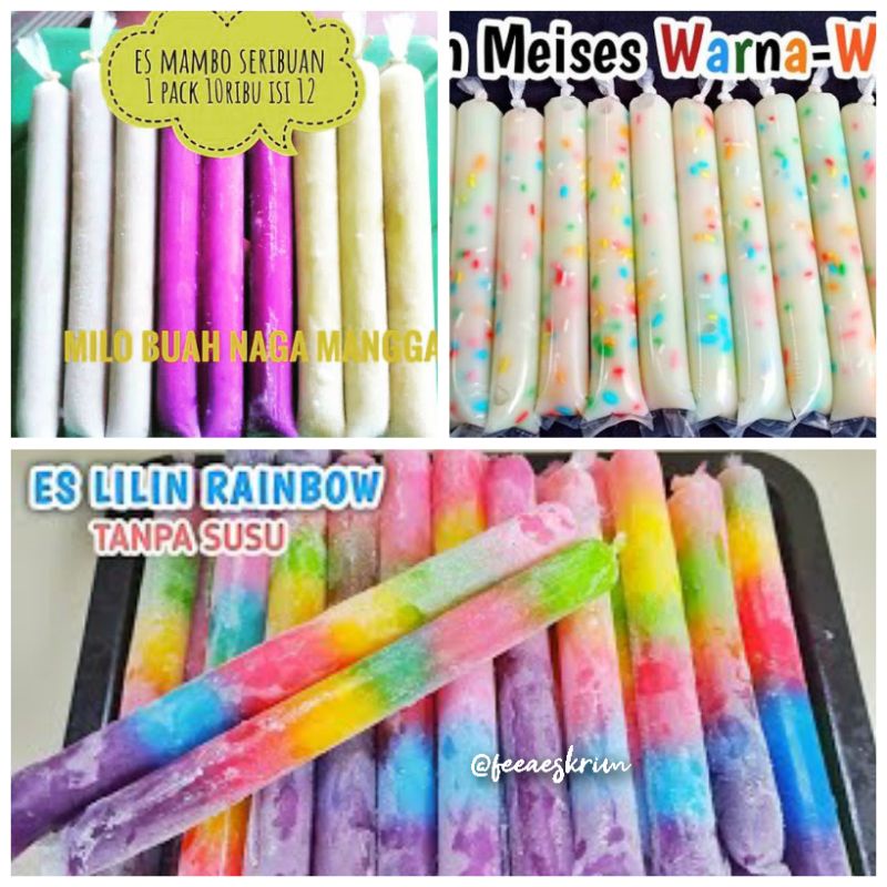 Jual Plastik Es Mambo/Es lilin/Es spidol/Es pensil polos uk 3x23/uk ...