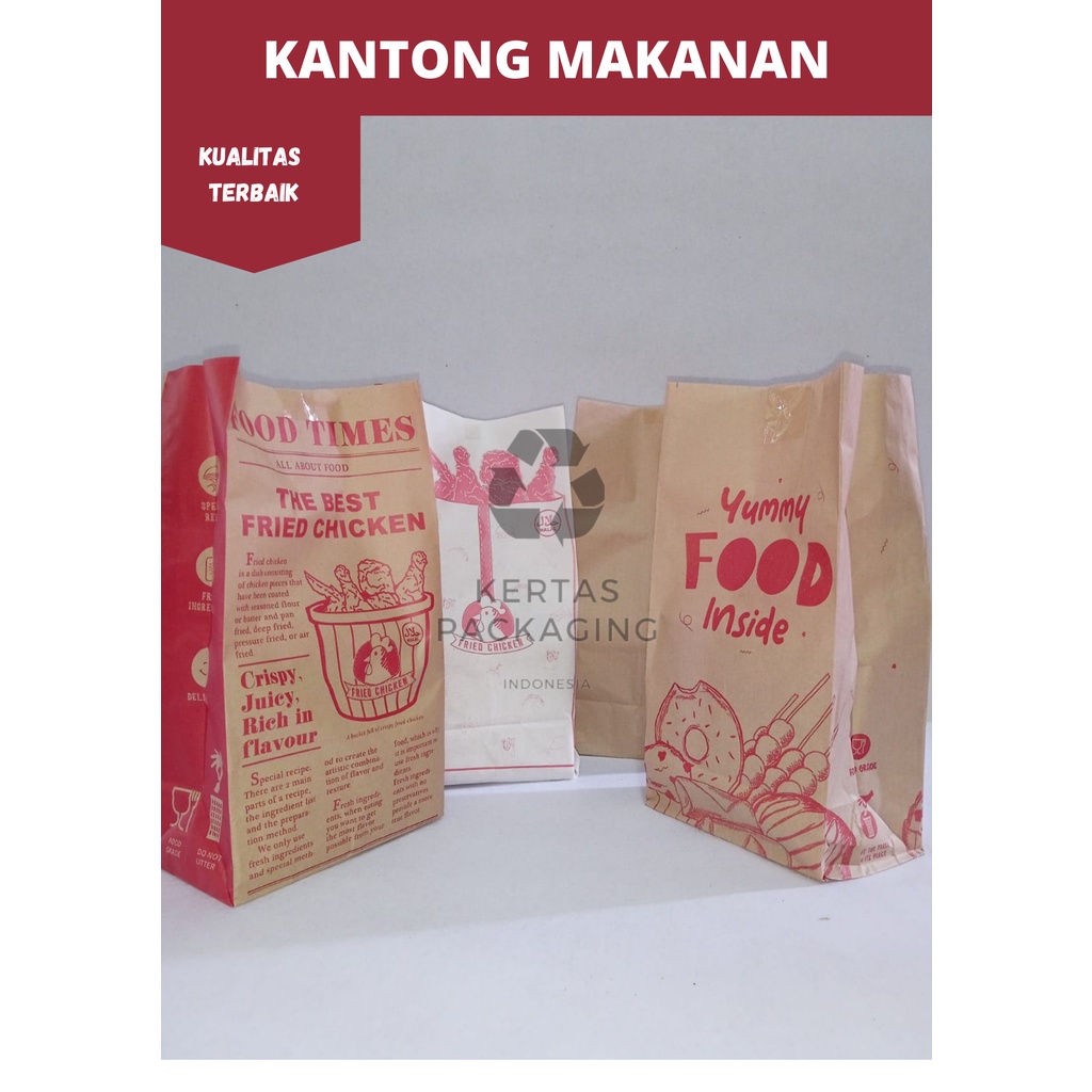 Jual Kantong Makanan / Kantong Kertas Makanan / Kantong Fried Chicken ...