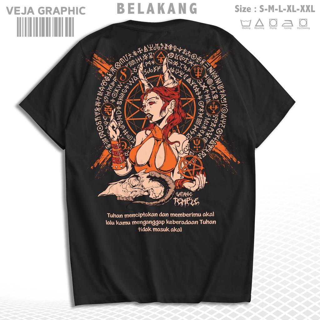 Jual VEJAGRAPHIC Kaos Pluralisme Satanic Keberadaan Tuhan | T-Shirt ...