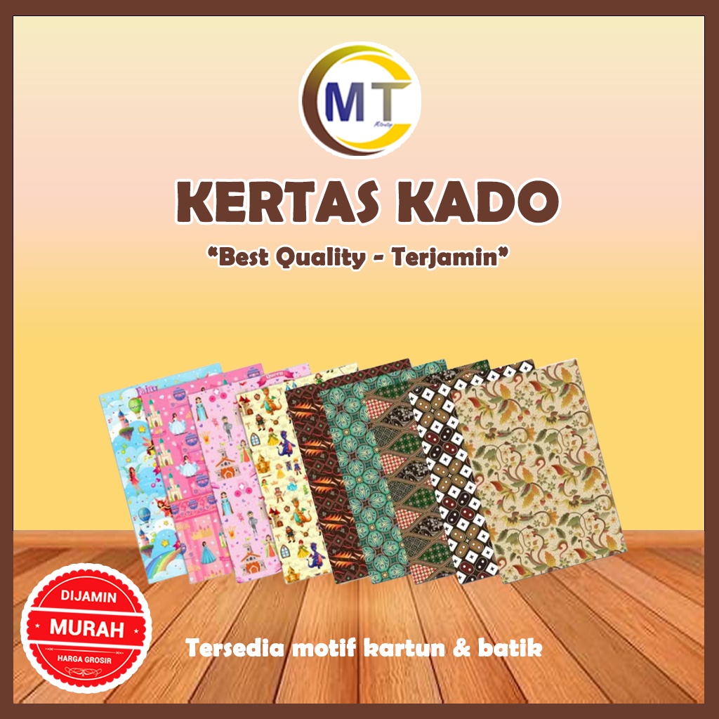 Jual Kertas Kado KIKY Motif Batik isi 25 lembar dan Motif Kartun isi 50 ...