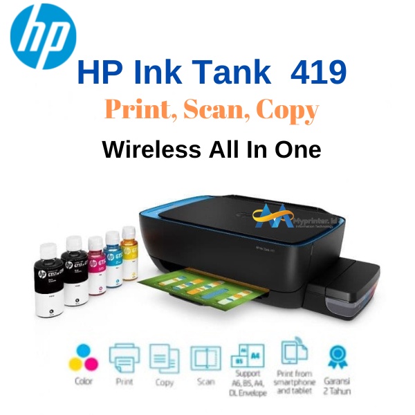 Jual HP 419 Ink Tank Wireless All In One Printer (Print, Scan, Copy ...