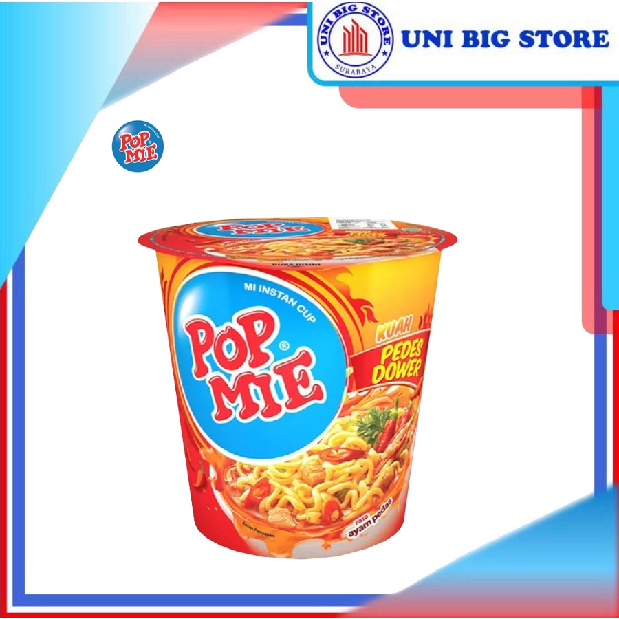 Jual Pop Mie Mi Kuah Pedas Dower Pangsit Jontor 75 gr Instant Noodle ...