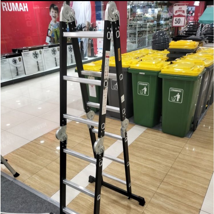 Jual tangga lipat aluminium/tangga besi/tangga step 4x3 | Shopee Indonesia