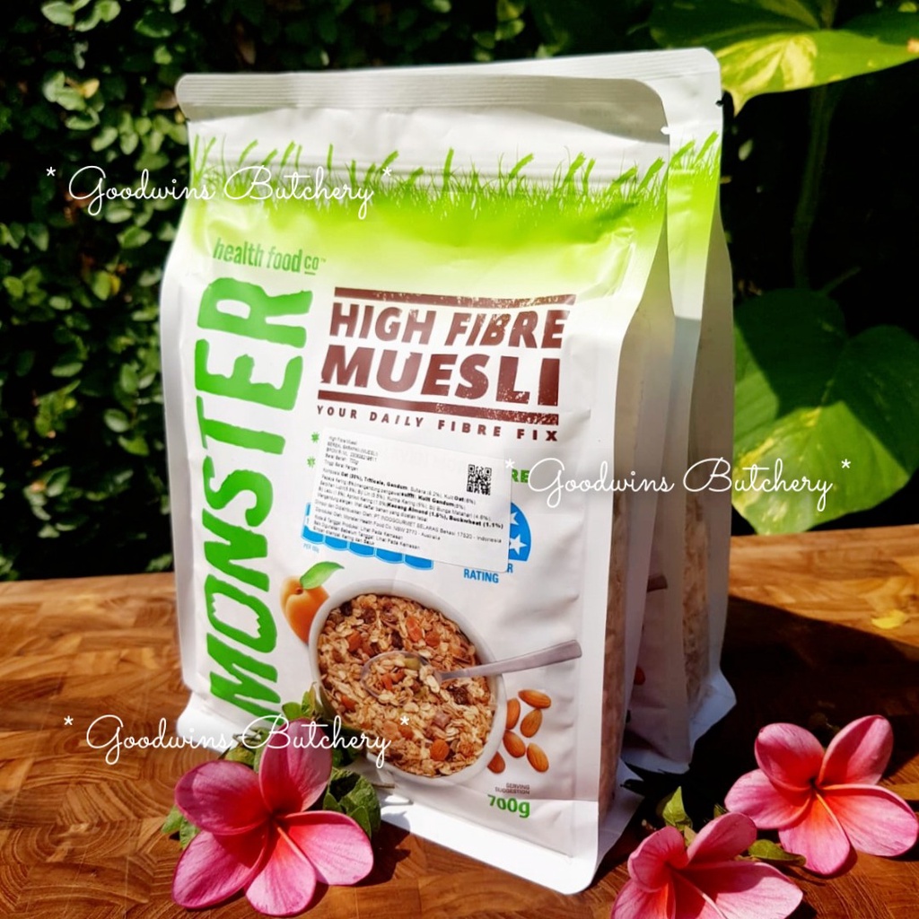Jual MUESLI HIGH FIBER MONSTER Health Food Co. Australia 700g | Shopee ...