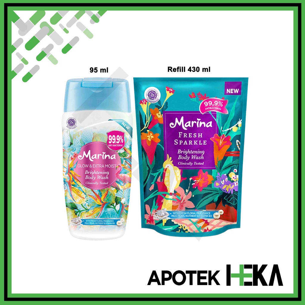 Jual Marina Body Wash Glow & Extra Moist Brightening Sabun Cair Bunga ...