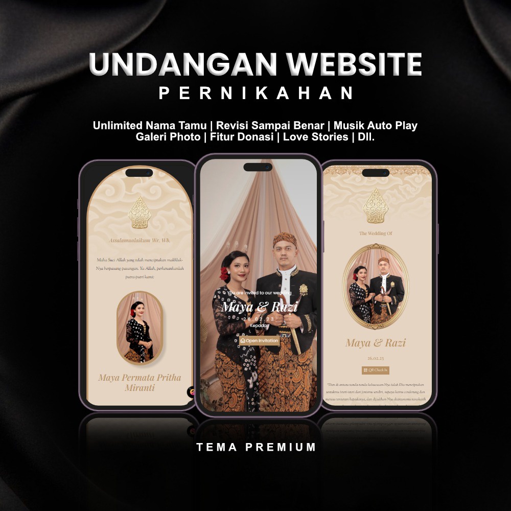 Jual Undangan Digital Web Link Premium Design Full Fitur | Shopee Indonesia