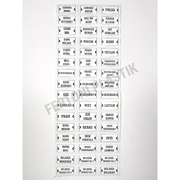 Jual STIKER DOMPET DISIPLIN KEUANGAN / STICKER BUDGETING KEUANGAN ...
