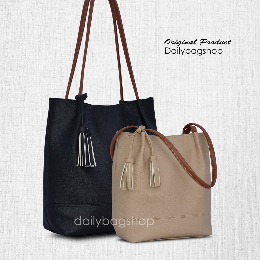 Jual Tas Tote Wanita Daily Tote Bag Dessy Ukuran Besar Jumbo Two Tone ...