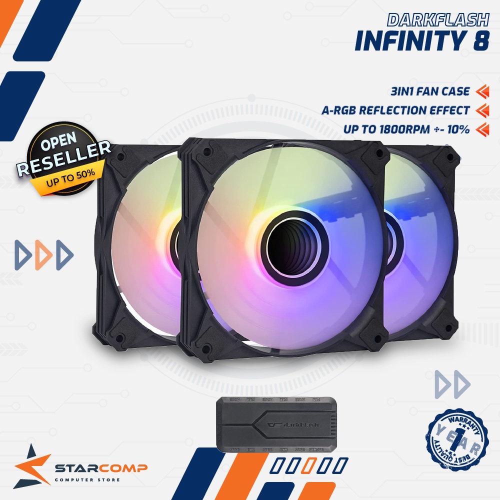 Jual DARKFLASH INFINITY 8 Fan Case 3in1 + Controller 12cm ARGB ...