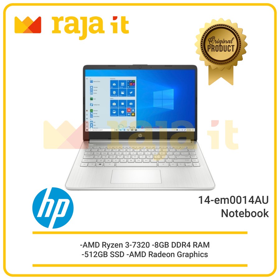 Jual HP Laptop 14-em0014AU AMD Ryzen 3-7320 / 8GB / 512GB / Win11 ...