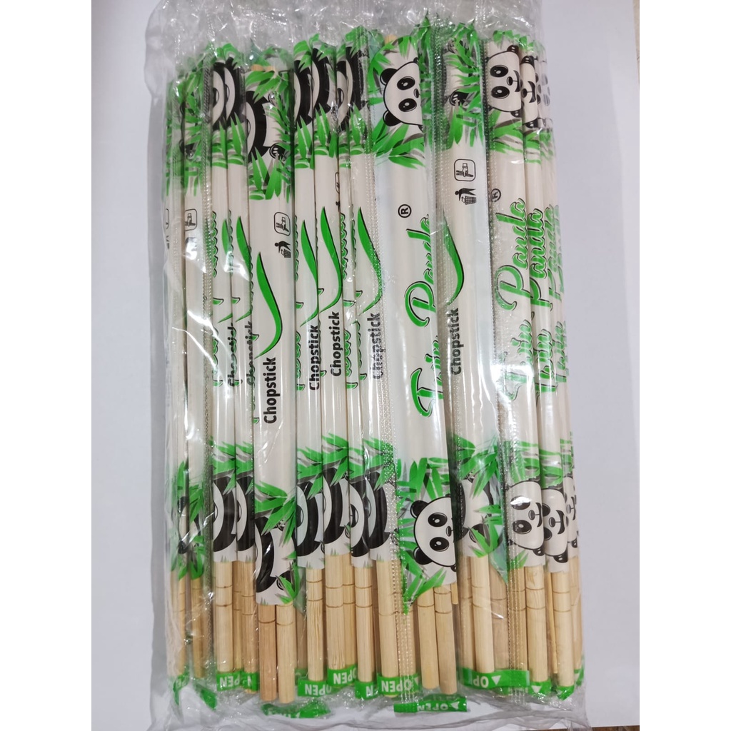 Jual Sumpit Bambu Panda free tusuk gigi / Sumpit Makan ISI 50 Pasang ...