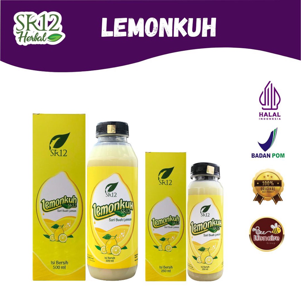 Jual LEMONKUH SR12 / SARI BUAH LEMON ASLI / ORIGINAL HALAL BPOM ...