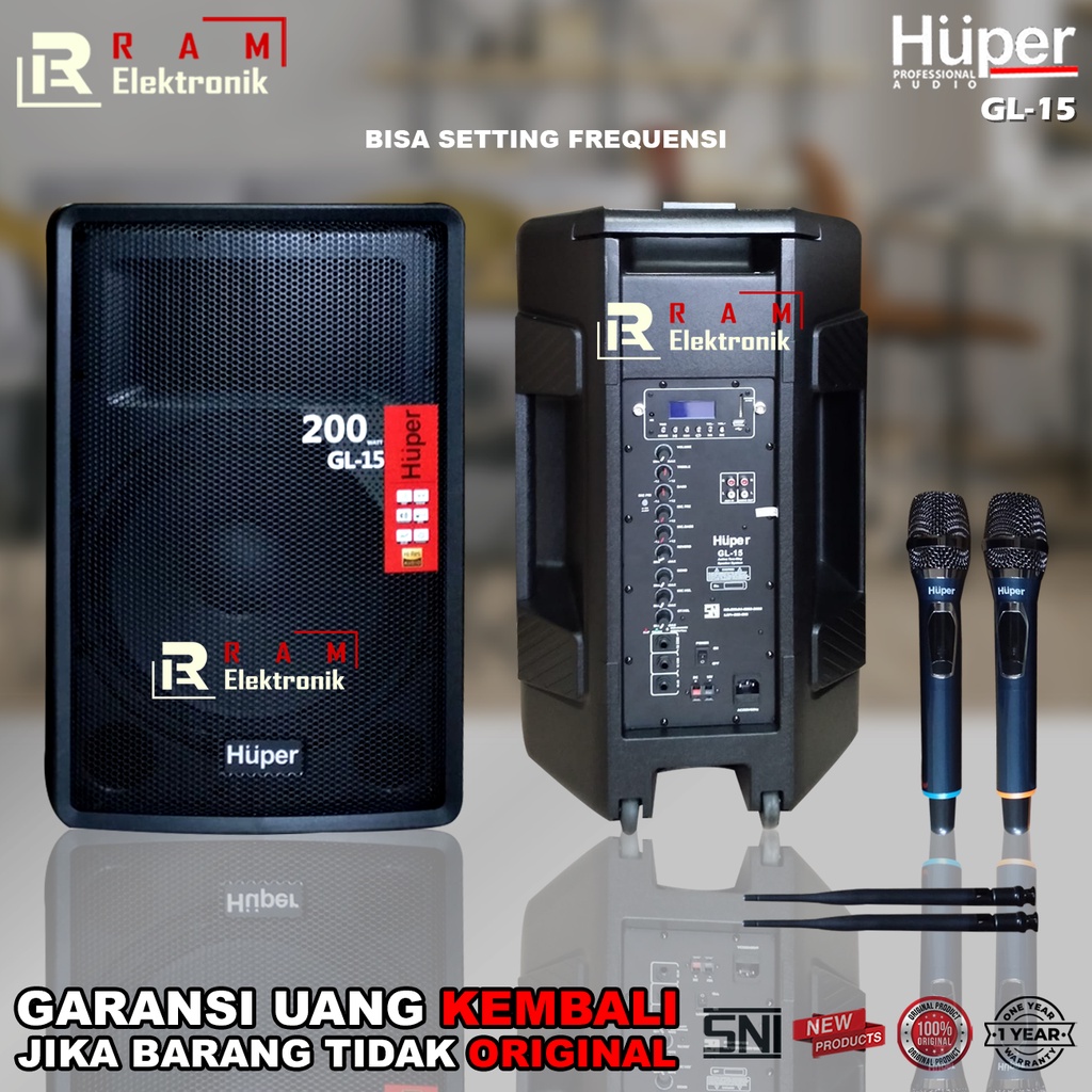 Jual Speaker Portable Meeting 15 Inch HUPER GL15 / GL 15 Original ...