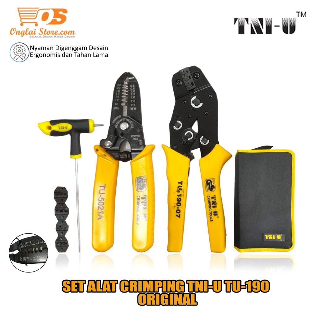 Jual Set Tang Crimping TNI-U TU-190 Tang Pengupas Kabel Penggulit Kabel ...