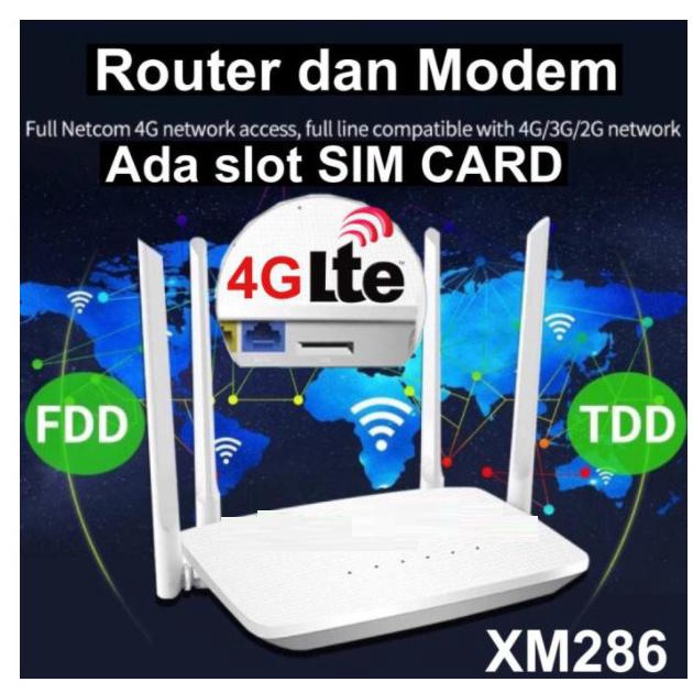 Jual Wifi Wireless Router Sim Card 4G LTE Smartcom XM286 300Mbps ...