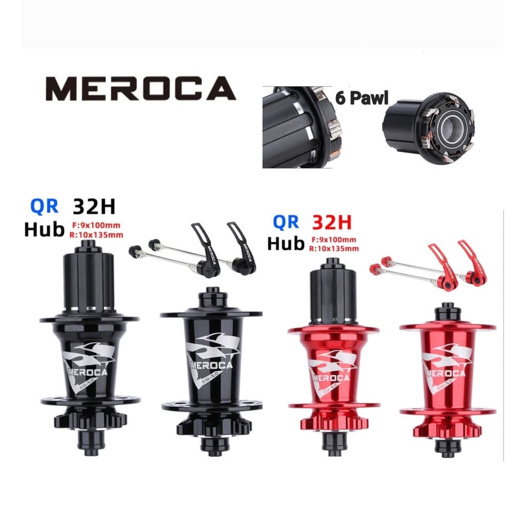 Jual Meroca Hub Freehub QR Quick Release Hub Sepeda 5+2 Bearing 6 Pawl ...
