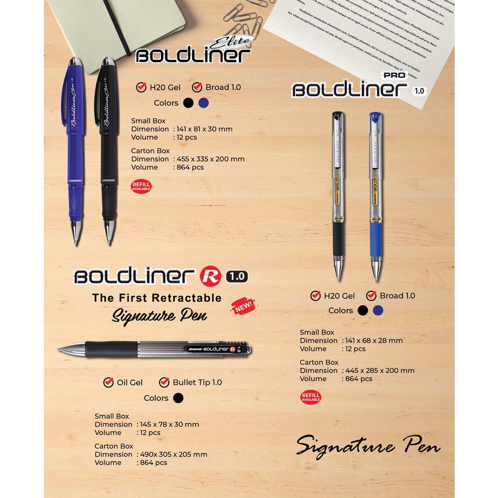 Jual Signature Pen, Pulpen Tanda Tangan, Standard Boldliner, Bulpen ...