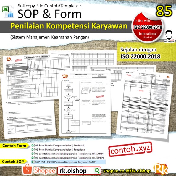 Jual [#85] Contoh Matriks Kompetensi & Penilaiannya, ISO 22000:2018 ...