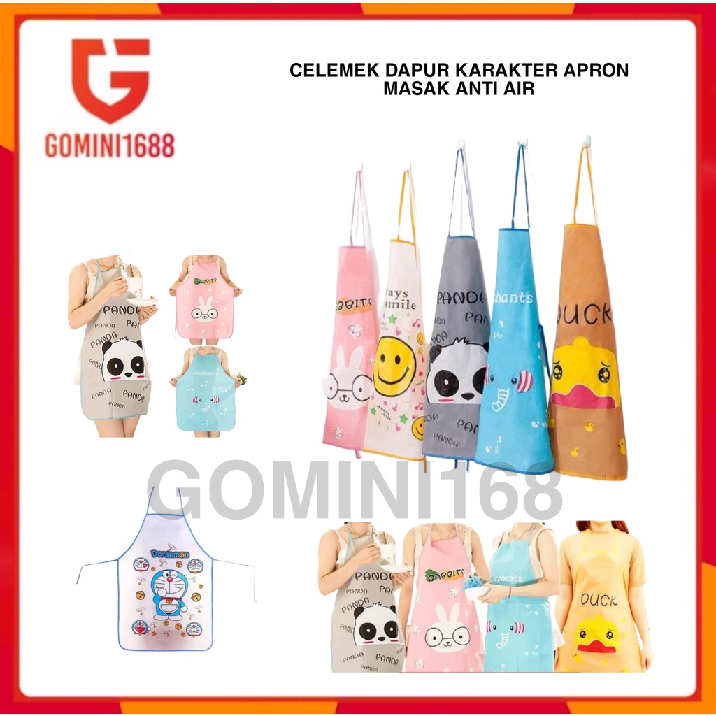 Jual Celemek Masak Karakter Lucu Anti Air Apron Dapur Dewasa Waterproof ...
