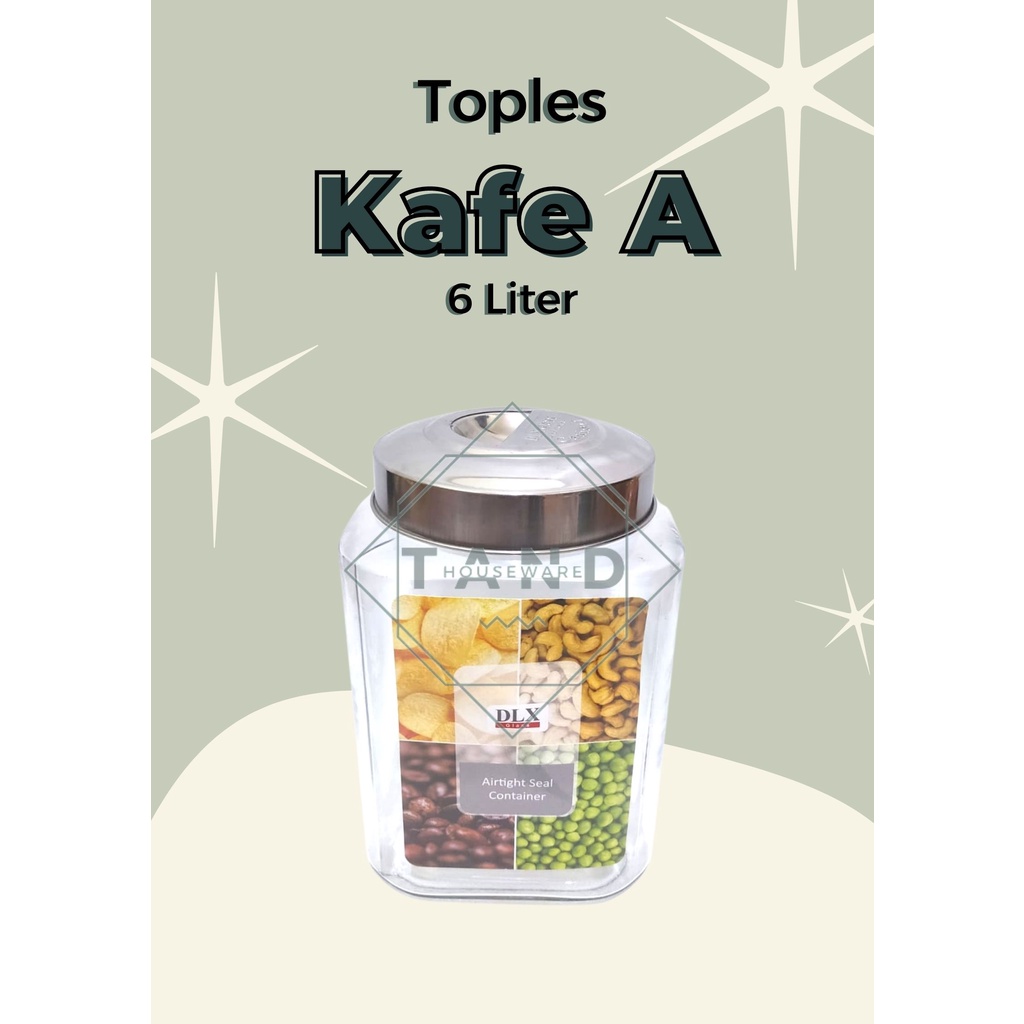 Jual TOPLES KACA KEDAP UDARA DLX KAFE A GLASS JAR TOPLES KOPI UKURAN 6 ...