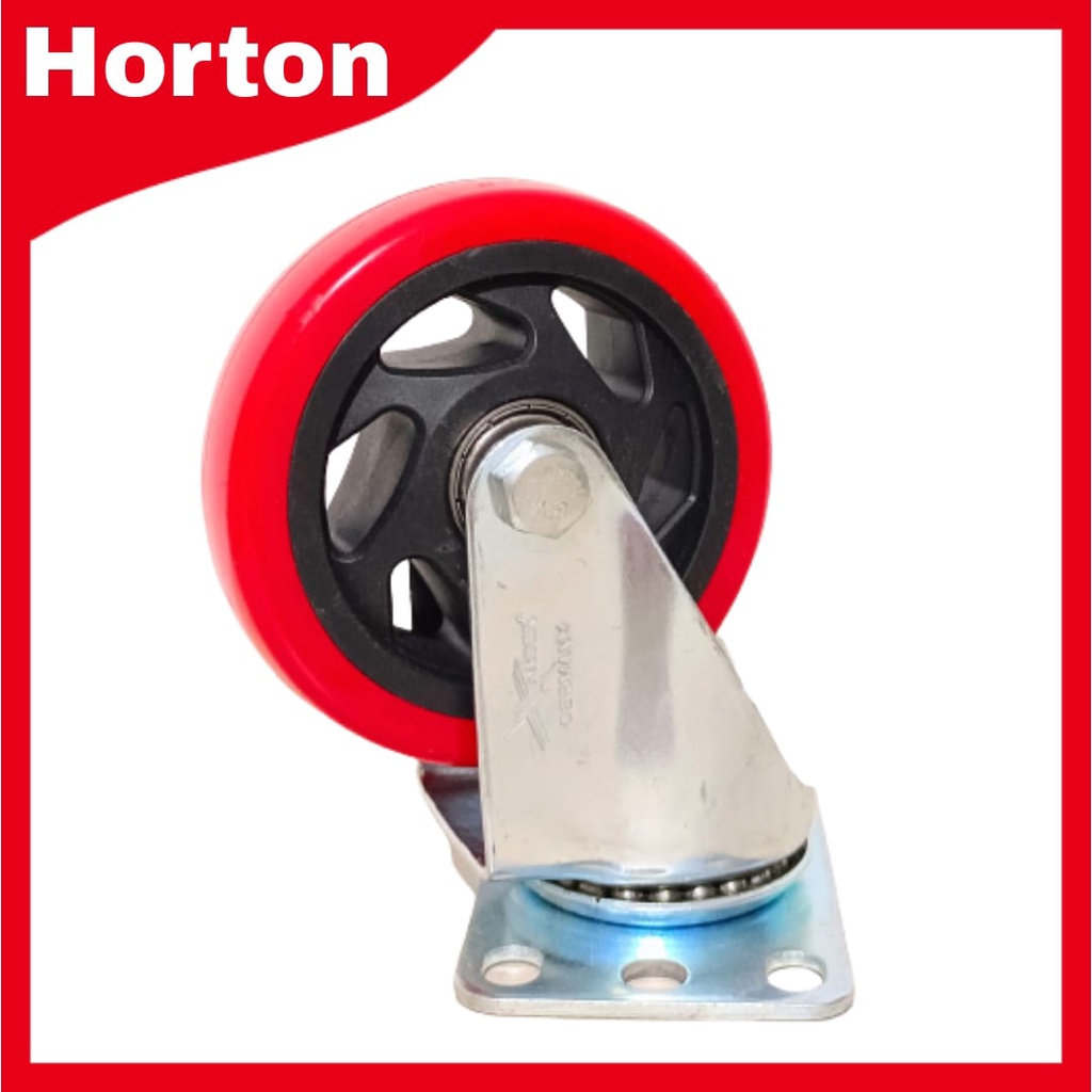 Jual RODA PVC MERAH 5 INCH HIDUP / SWIVEL 125 MM | Shopee Indonesia