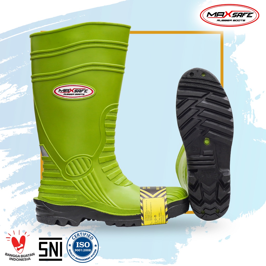Jual Sepatu Boot Panjang SAFETY Toyobo MaxSafe Hijau Lemon | Shopee ...